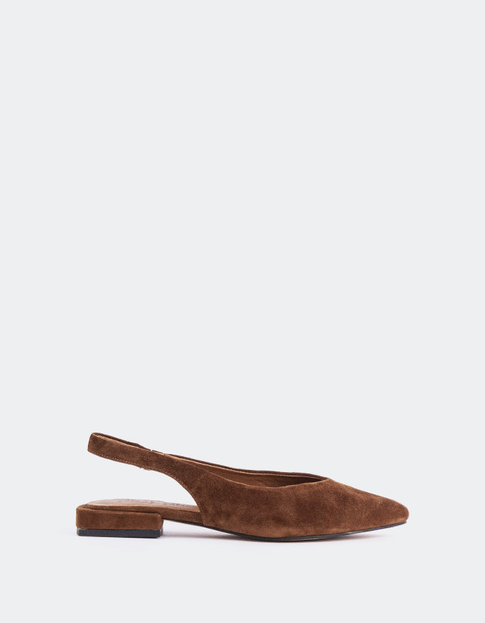 SHELLY SHEN Cattleya Women's Low-Heel Slingback Shoes Brown Suede – L ...