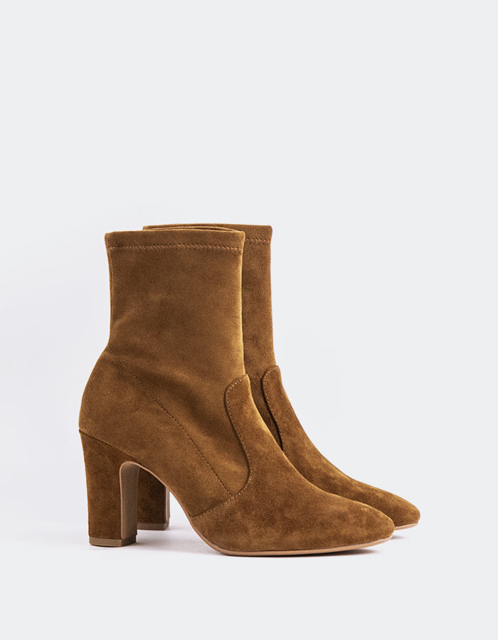 L'INTERVALLE Salford Women's Ankle Boots Dark Tan Suede
