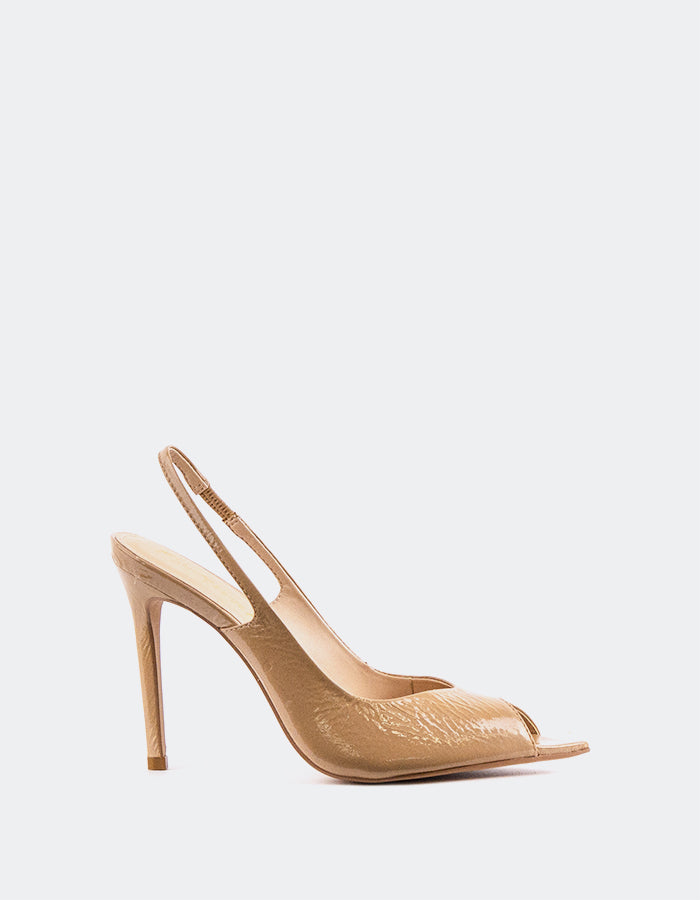 L'INTERVALLE Twylla Women's Peep-Toe High-Heel Slingbacks Nude Naplack