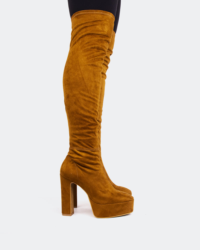 Kalaf Camel Suede Stretch – L'INTERVALLE